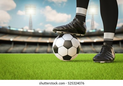 3d Rendering Soccer Player Standing Soccer Stock Illustration 525324076