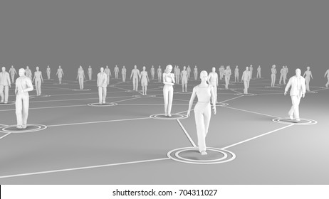 3d Rendering Social Communication Network Concept Stock Illustration ...