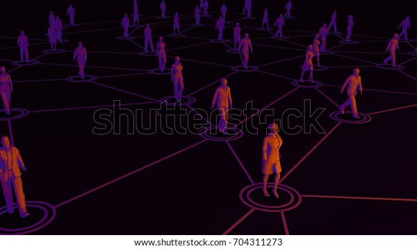 3d Rendering Social Communication Network Concept: стоковая иллюстрация ...