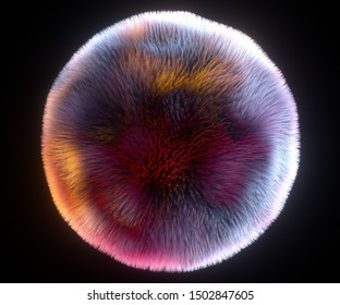 3d Rendering Soft Fluffy Ball Purple Stock Illustration 1502847605 ...