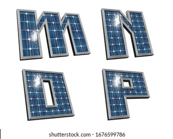 3d Rendering Solar Panel Alphabet Letters Stock Illustration 1676600656