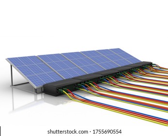 3d Rendering Solar Panels Connected Rj45 Stock Illustration 1755690554 ...