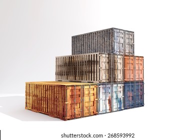 3d Rendering Some Variety Containers On Stock Illustration 268593992 ...