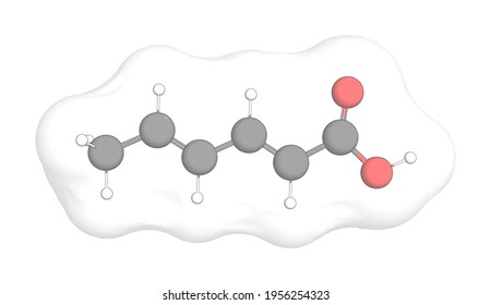 Representación 3D del ácido sórbico con: ilustración de stock ...