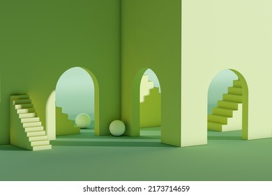 3d Rendering Space Geometric Shapes 3d Stock Illustration 2173714659 ...