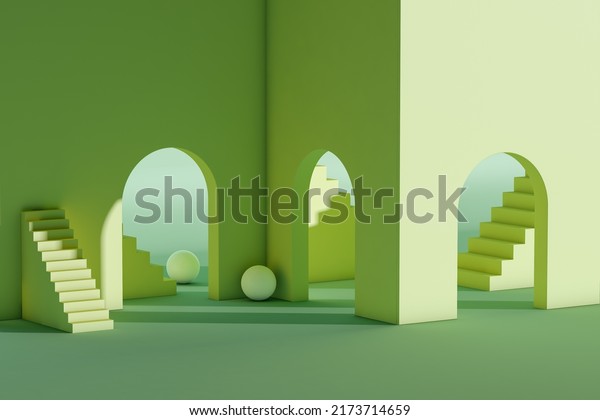 3d Rendering Space Geometric Shapes 3d Stock Illustration 2173714659 ...