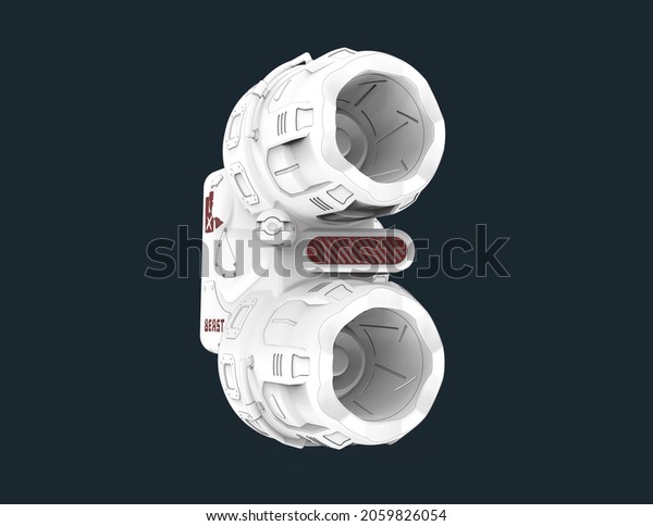 3d Rendering Spacecraft Ion Thruster Drawing Stock Illustration ...