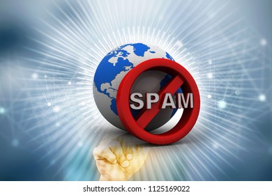 3d Rendering Spam Prohibited Stock Illustration 1125169031
