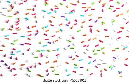 3d Rendering Sprinkles White Background Stock Illustration 455053918