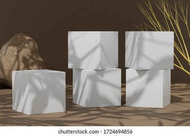 3d Rendering Square Box Mockup Sun Stock Illustration 1724694856 ...