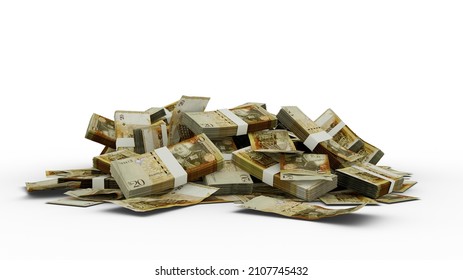3d Rendering Stack Tongan Paanga Notes Stock Illustration 2107745432