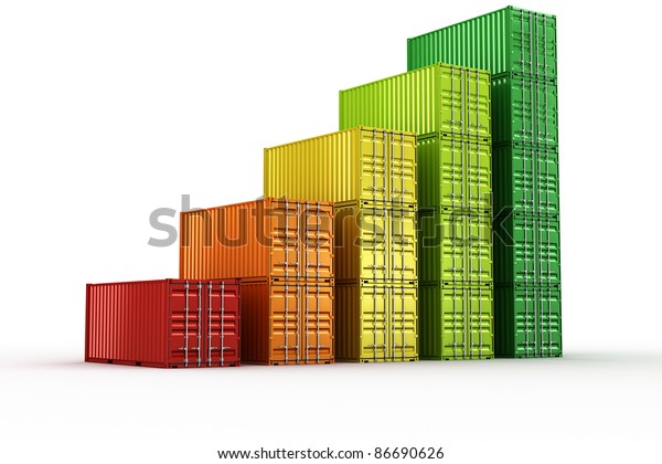 Ilustrasi Stok 3d Rendering Stacked Shipping Containers Forming 86690626 Ilustrasi Stok 3d Rendering Stacked Shipping Containers Forming 86690626