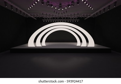3d Rendering Stage Event Led Light Stock Illustration 593924417 ...