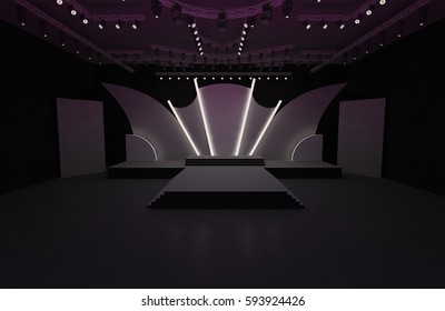 3d Rendering Stage Event Led Light Stock Illustration 593924426 ...