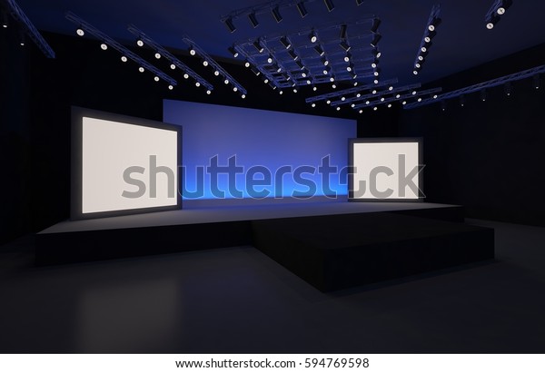 3d Rendering Stage Event Led Tv Stock Illustration 594769598