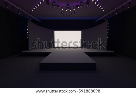 3 D Rendering Stage Event Tv Led Stock Illustration 591888098 ...