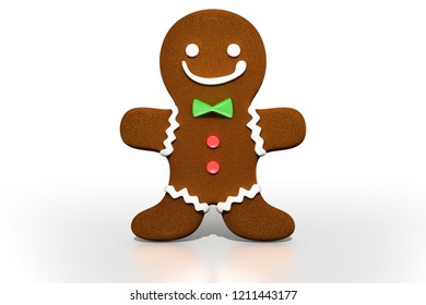 3d Render Cartoon Character Gingerbread: ภาพประกอบสต็อก 51111550 ...