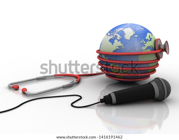 3d Rendering Stethoscope Microphone Stock Illustration 1416191462 ...
