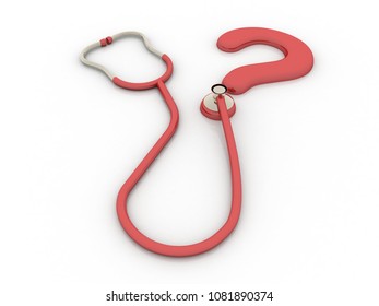 3d Rendering Stethoscope Question Mark: ilustración de stock 1081890374 ...