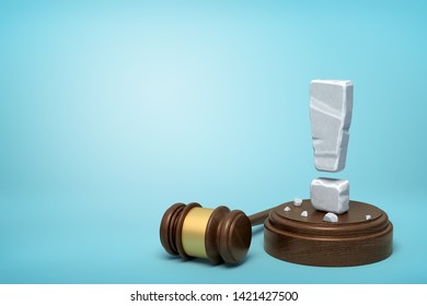 3d Rendering Stone Exclamation Mark Standing Stock Illustration ...