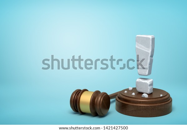 3d Rendering Stone Exclamation Mark Standing Stock Illustration ...
