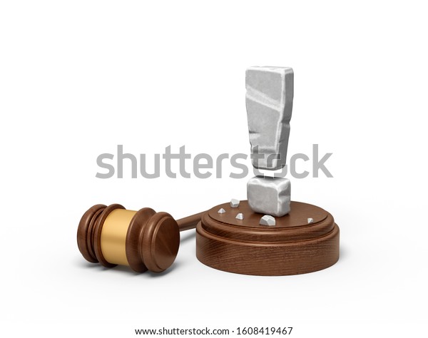 3d Rendering Stone Exclamation Mark Standing Stock Illustration ...
