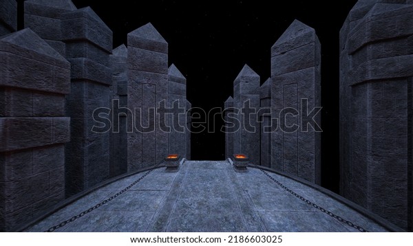 3d Rendering Stone Pillar Temple 库存插图 2186603025 | Shutterstock
