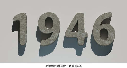 3d Rendering Stone Year 1946 Stock Illustration 464143625 | Shutterstock