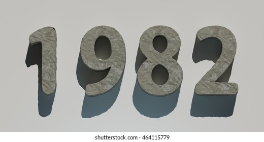 3d Rendering Stone Year 1982: ภาพประกอบสต็อก 464115779 | Shutterstock