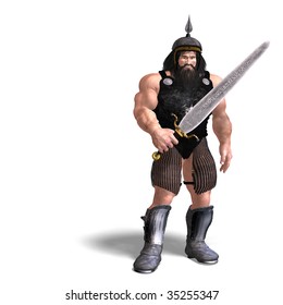 3d Rendering Strong Dwarf Sword Clipping Stock Illustration 35255347 ...