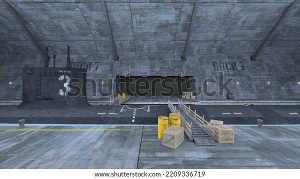 3d Rendering Submarine Dock Stock Illustration 2209336719 | Shutterstock