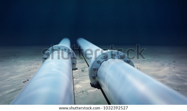 3d Rendering Subsea Pipelines On Seabed Stock Illustration 1032392527 ...