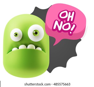 3d Rendering Surprise Character Face Emoticon Stock Illustration ...
