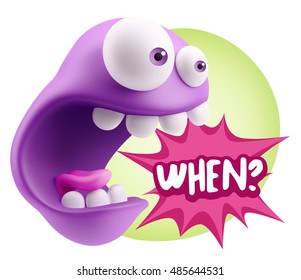 3d Rendering Surprise Character Face Emoticon Stock Illustration 485644417