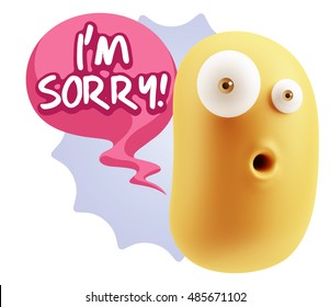 3d Rendering Surprise Character Face Emoticon Stock Illustration ...