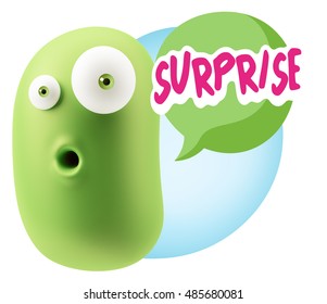 3d Rendering Surprise Character Face Emoticon 스톡 일러스트 485679835 ...