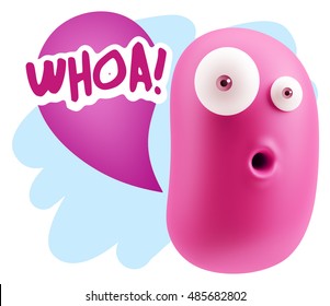 3d Rendering Surprise Character Face Emoticon 스톡 일러스트 485682802 ...