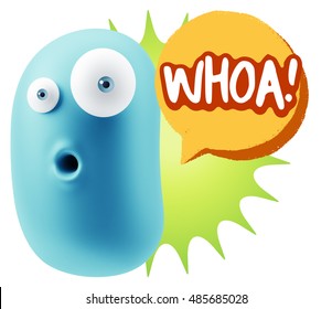 3d Rendering Surprise Character Face Emoticon 스톡 일러스트 485685028 ...