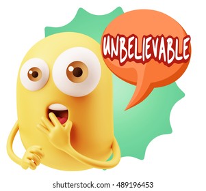 3d Rendering Surprise Character Face Emoticon 스톡 일러스트 489196453 ...