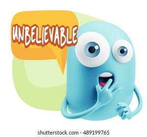 3d Rendering Surprise Character Face Emoticon 스톡 일러스트 489199765 ...