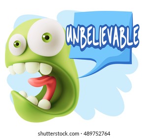 3d Rendering Surprise Character Face Emoticon 스톡 일러스트 489750700 ...