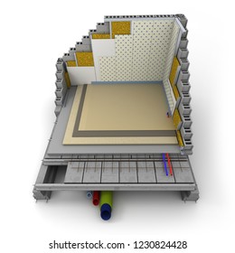 3d Rendering Technical Construction Concept Stock Illustration ...