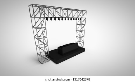 3d Rendering Template Dj Stage Light Stock Illustration 1317642884 ...
