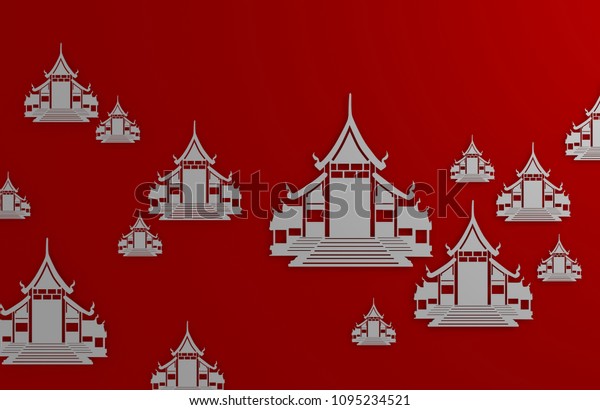 3d Rendering Temple Abstract Graphics Design Stock Illustration ...