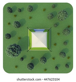 3d Rendering Tent Forest Top View Stock Illustration 447623104 ...