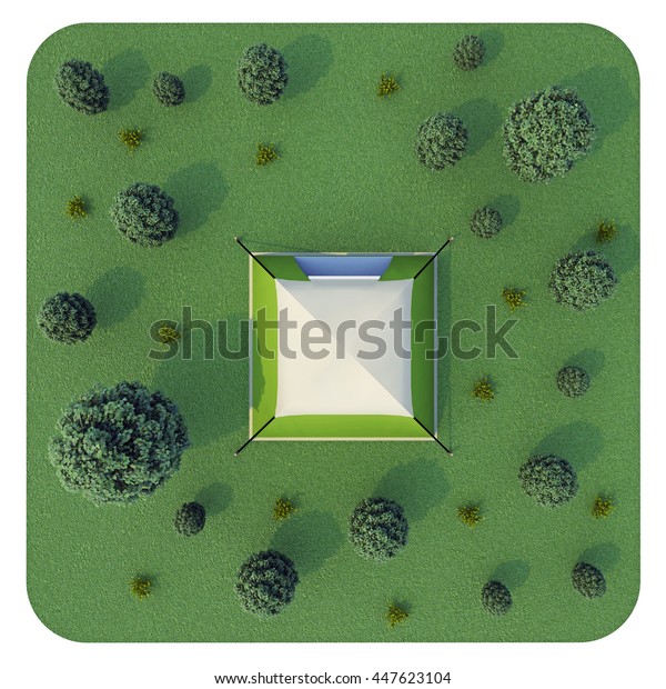 3d Rendering Tent Forest Top View Stock Illustration 447623104 ...
