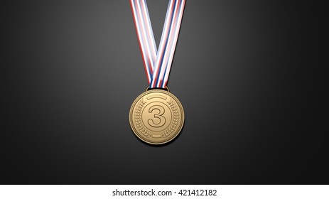 3d Rendering Third Place Bronze Medal Stock Illustration 421412182 ...