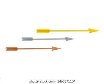 3d Rendering Three Different Colored Arrow Stock Illustration ...