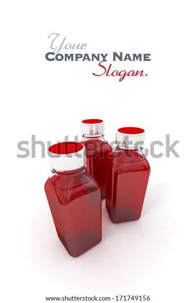 3d Rendering Three Little Bottles Blood Stock Illustration 171749156 ...