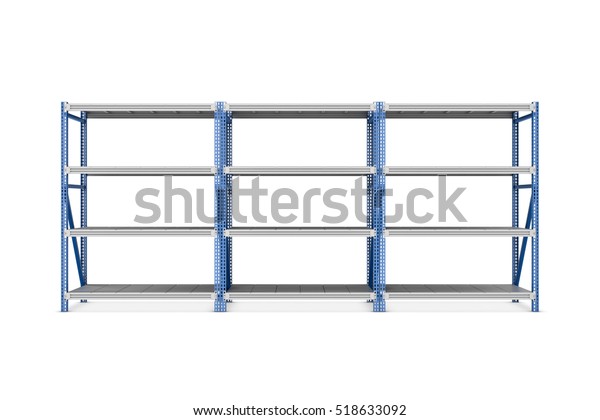 3d Rendering Three Metal Racks Put Stock Illustration 518633092